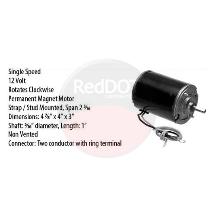 MOTOR - 12V SINGLE SHAFT 1 SPD RFI - BTRAC
